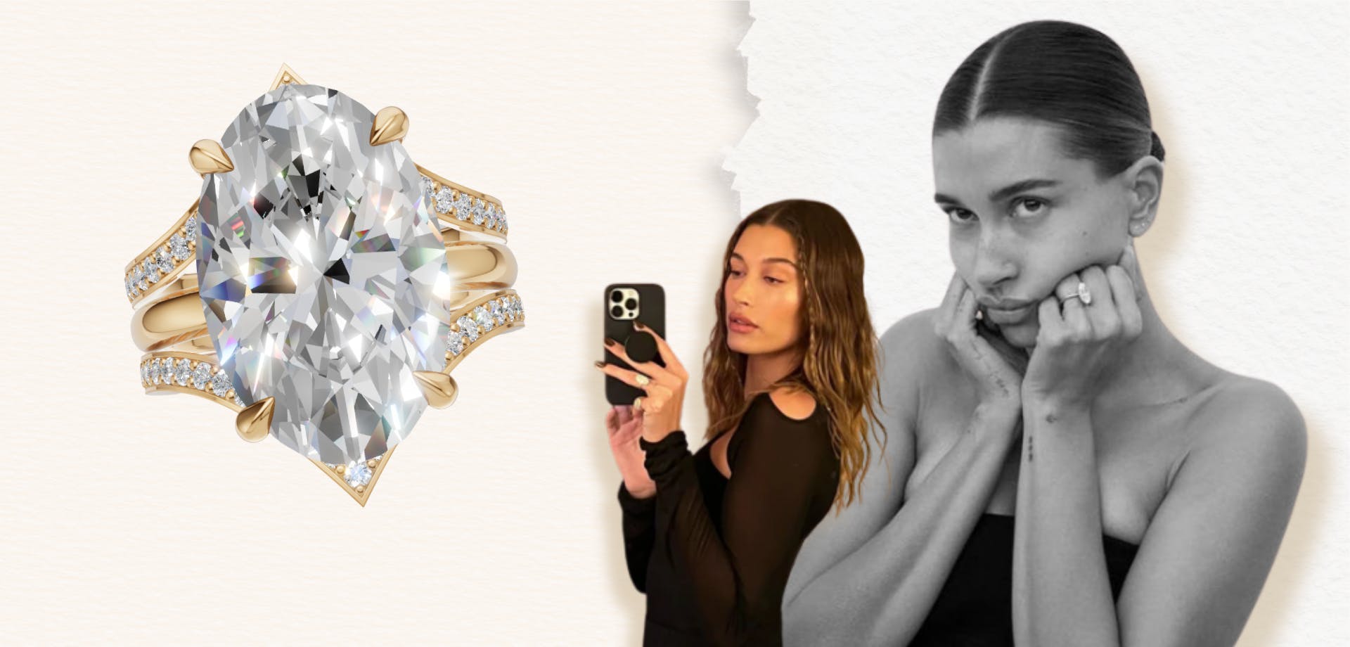 Hailey Bieber’s Engagement & Wedding Rings | Queensmith