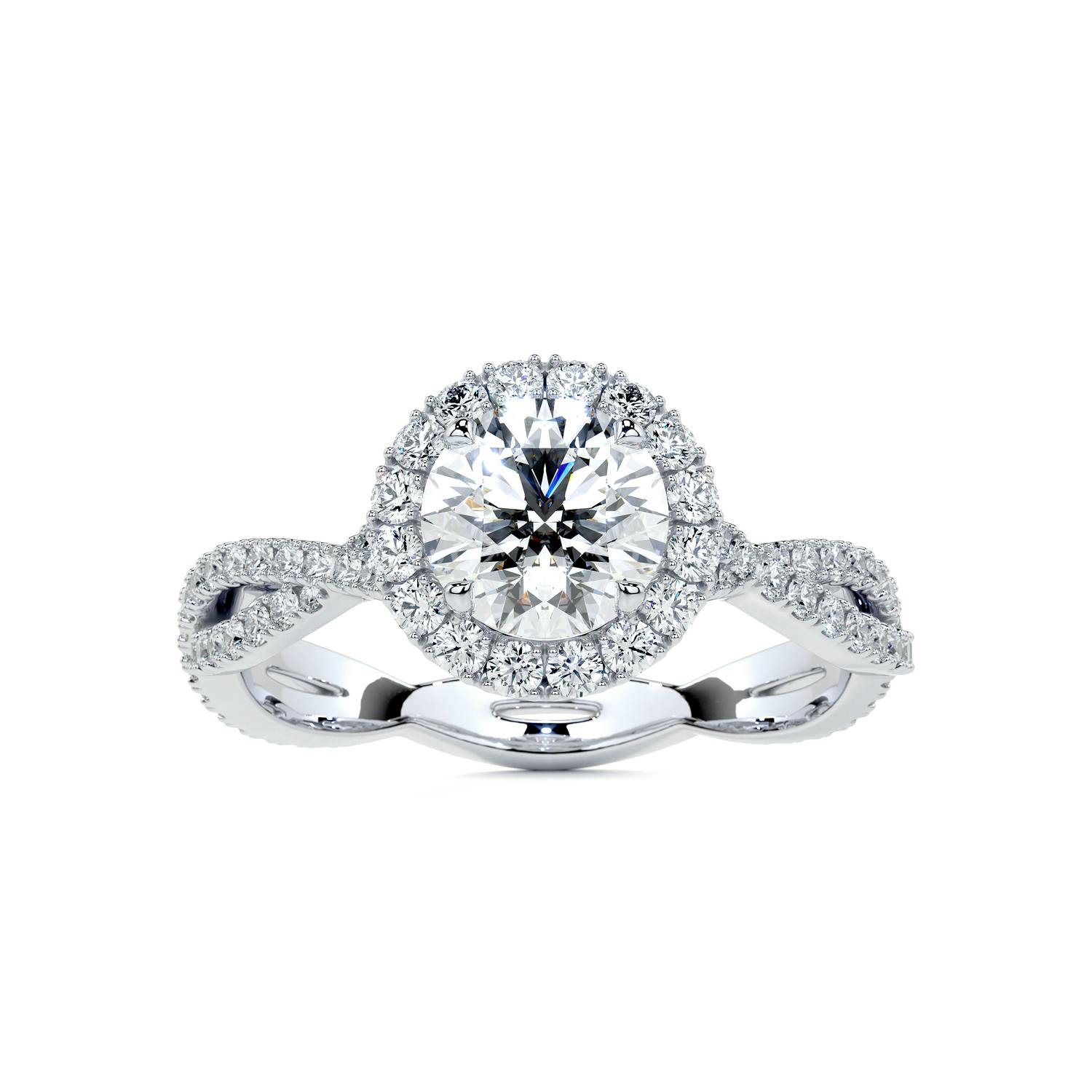 Holliday | Platinum Round Engagement Ring | Queensmith