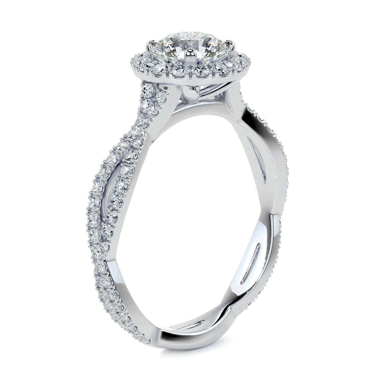 Holliday | Platinum Round Engagement Ring | Queensmith