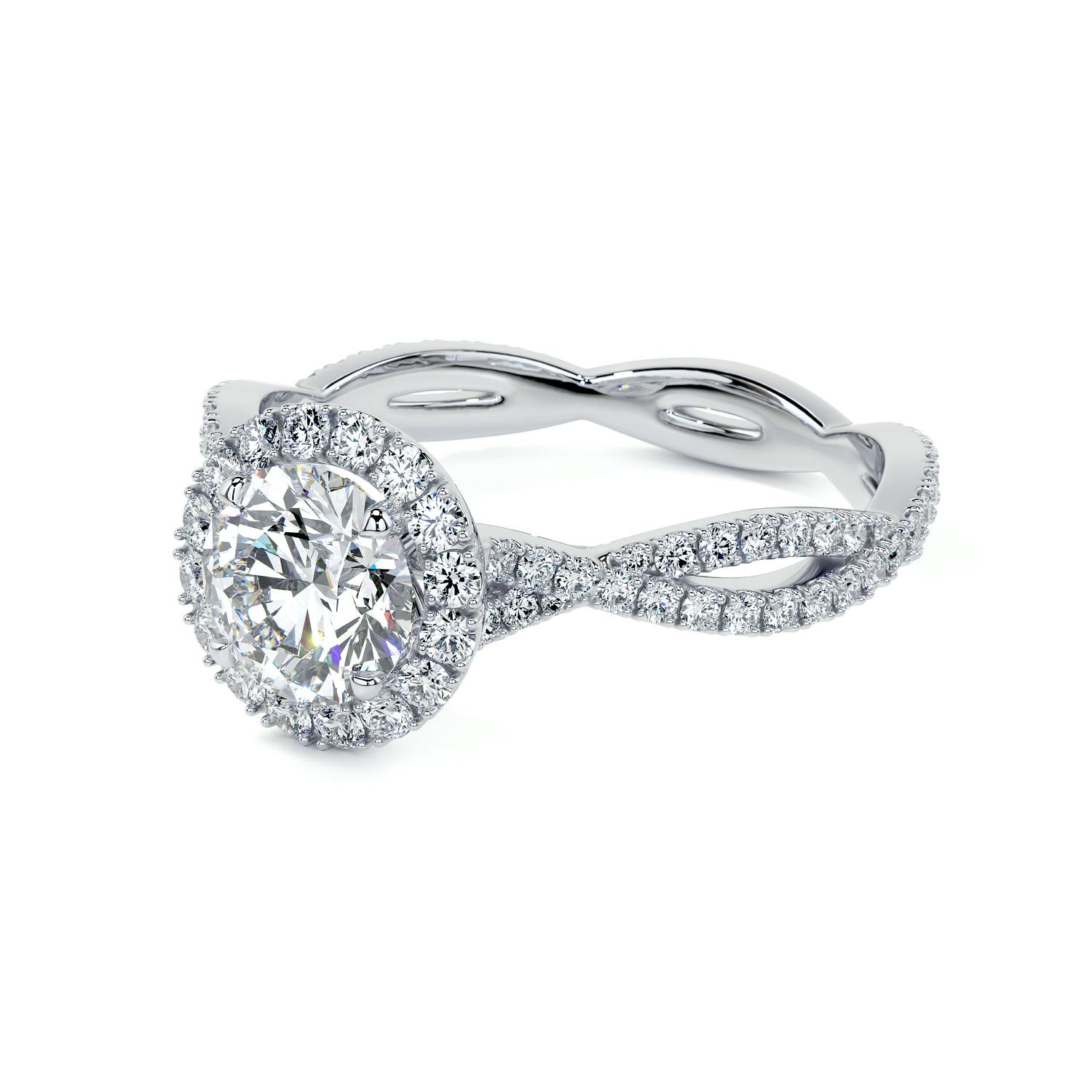 Holliday | Platinum Round Engagement Ring | Queensmith