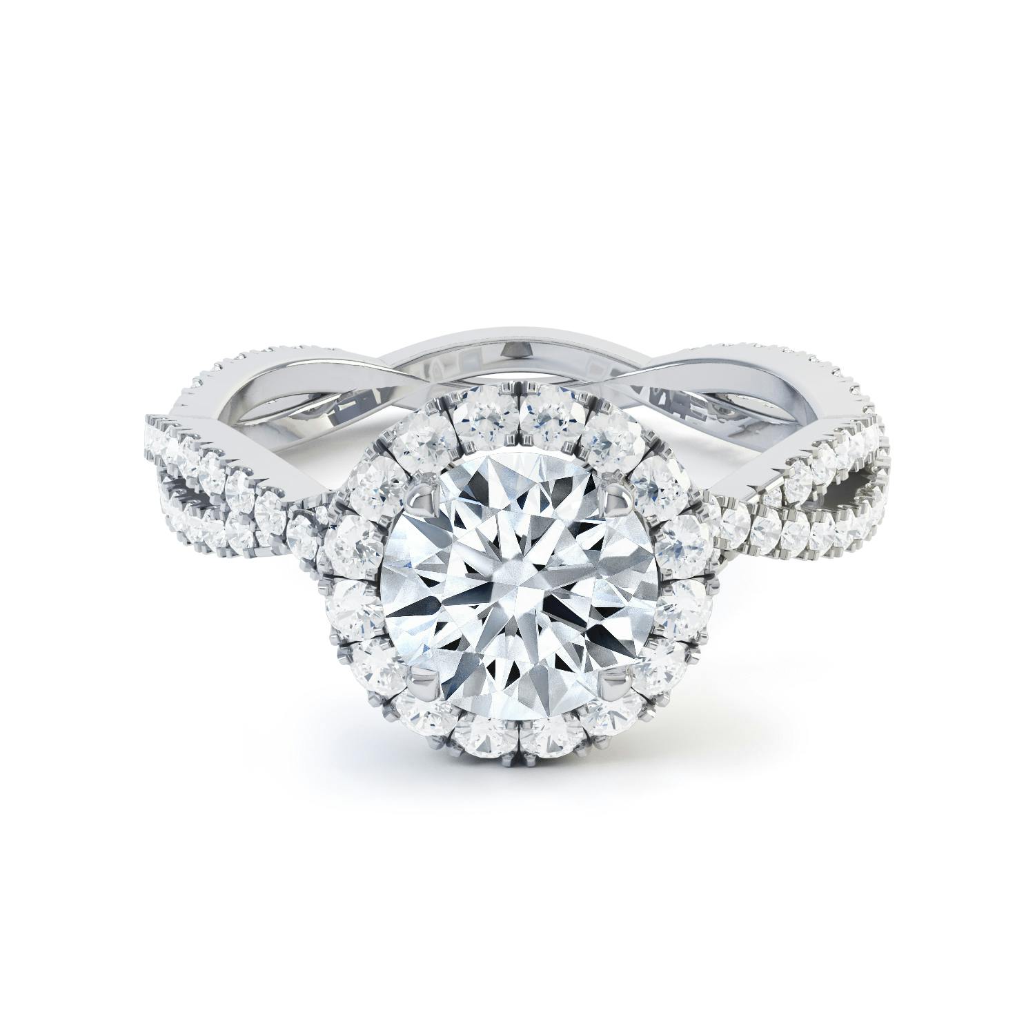 Holliday | Platinum Round Engagement Ring | Queensmith